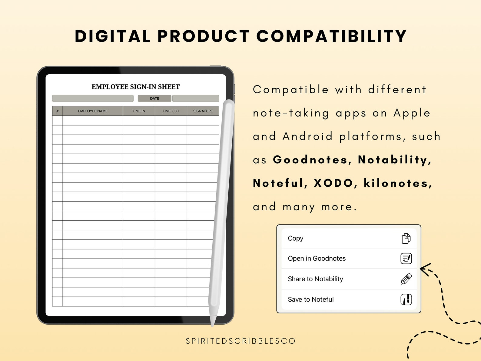 Employee Sign-in Sheet Printable Employee Time in Time Out Tracker ...