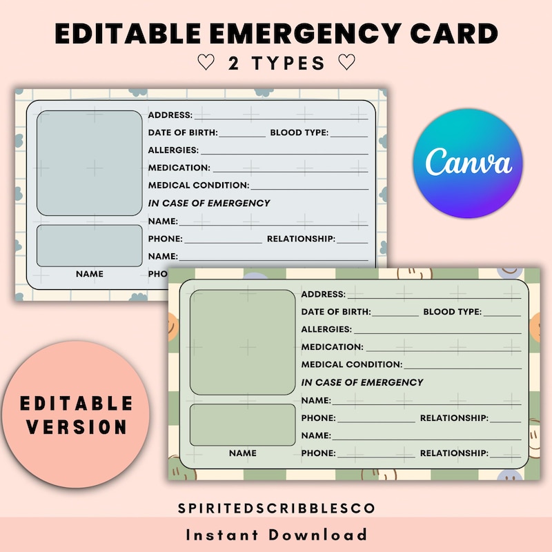 Student Information Card Template - Etsy