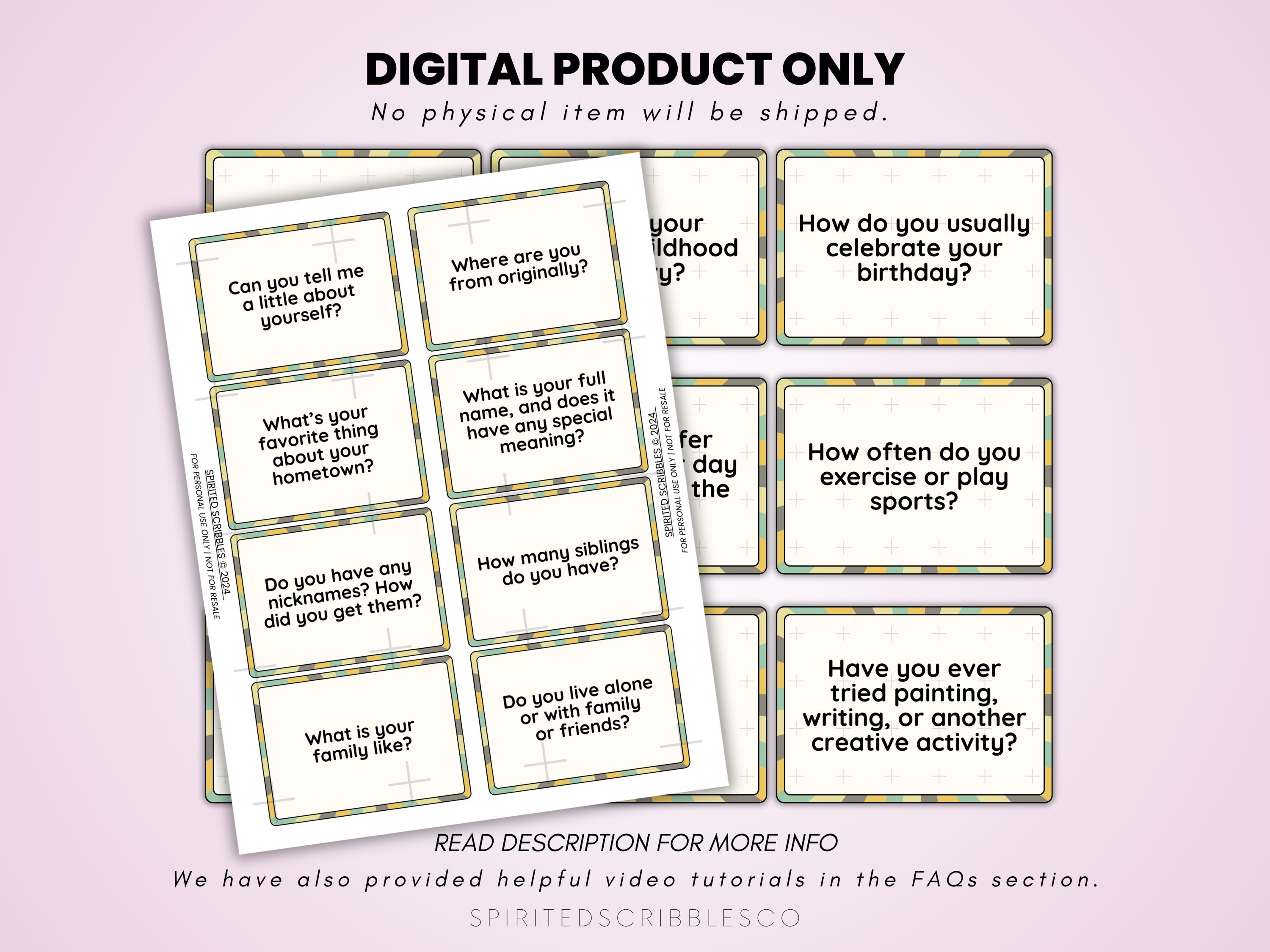 100 English Conversation Starter Flashcards ESL Intermediate Question ...