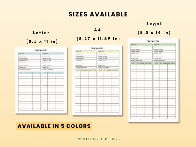 Debt Payoff Tracker Printable Payoff Debt Worksheet Chart Template Loan ...
