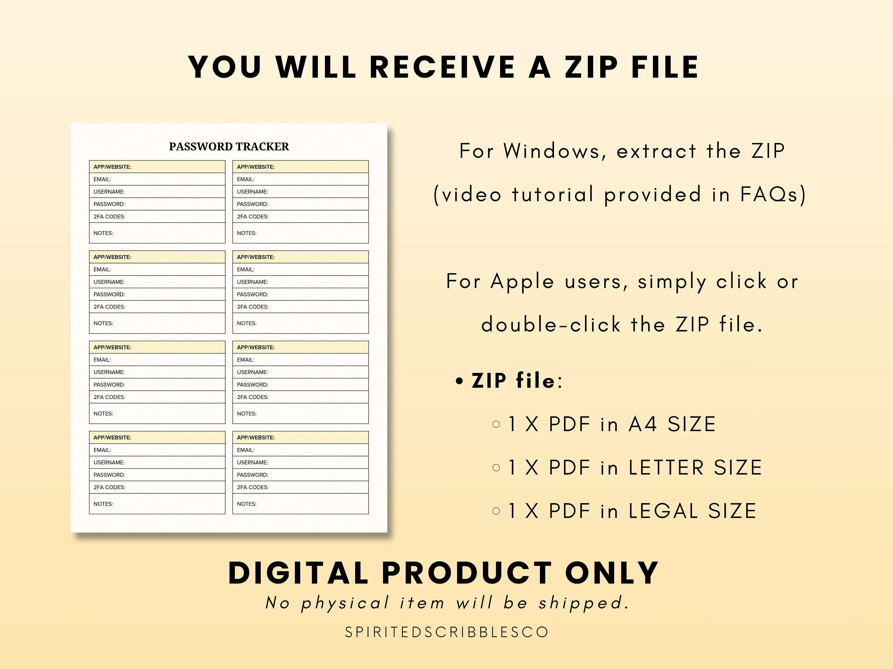 Password Tracker Printable Pastel Passwords Organizer List Template ...