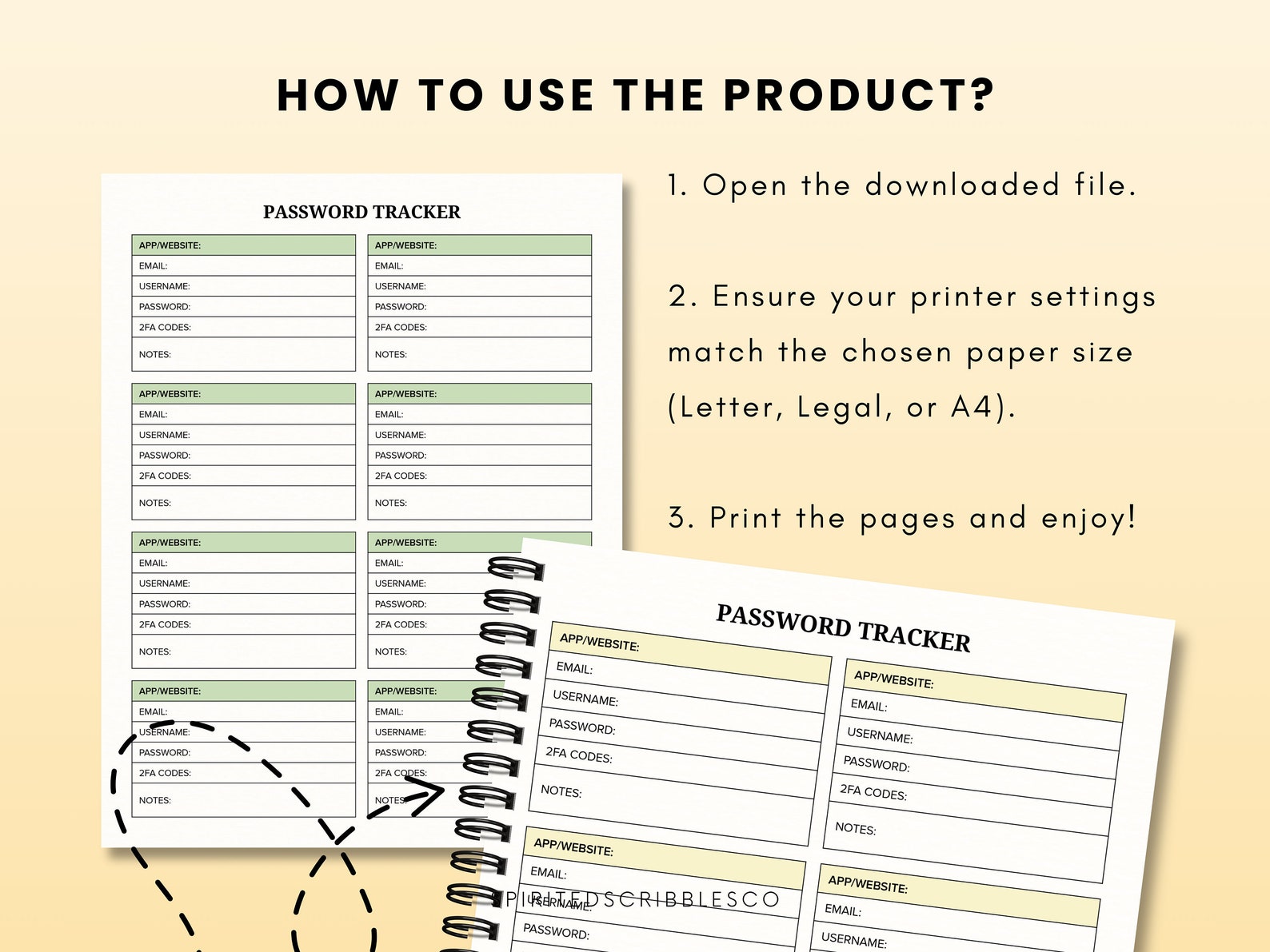 Password Tracker Printable Pastel Passwords Organizer List Template ...