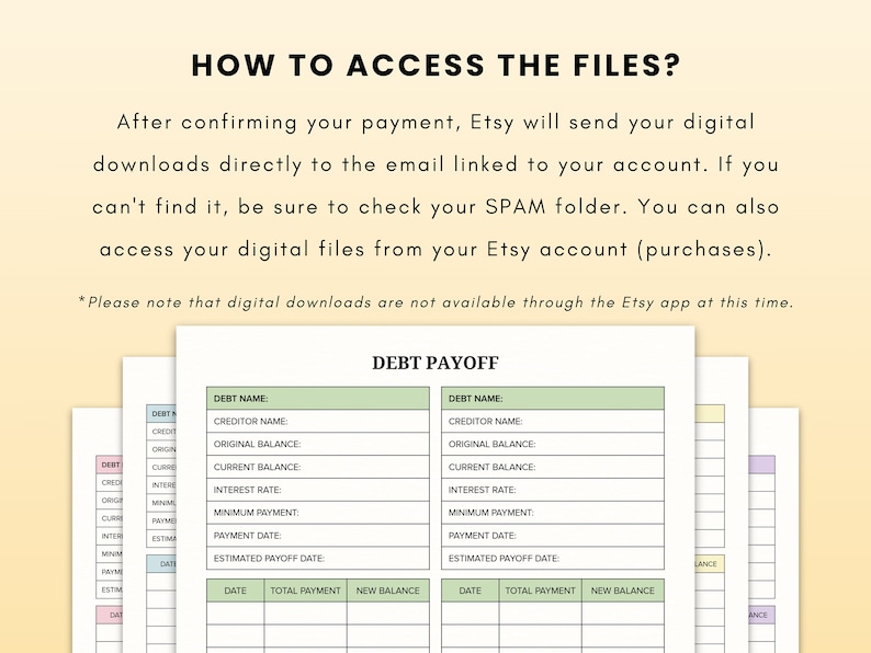 Debt Payoff Tracker Printable Payoff Debt Worksheet Chart Template Loan ...