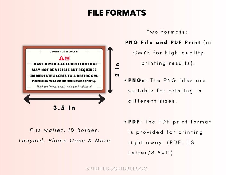 Printable Urgent Toilet Access Cards Medical Use Tag Hidden Health ...