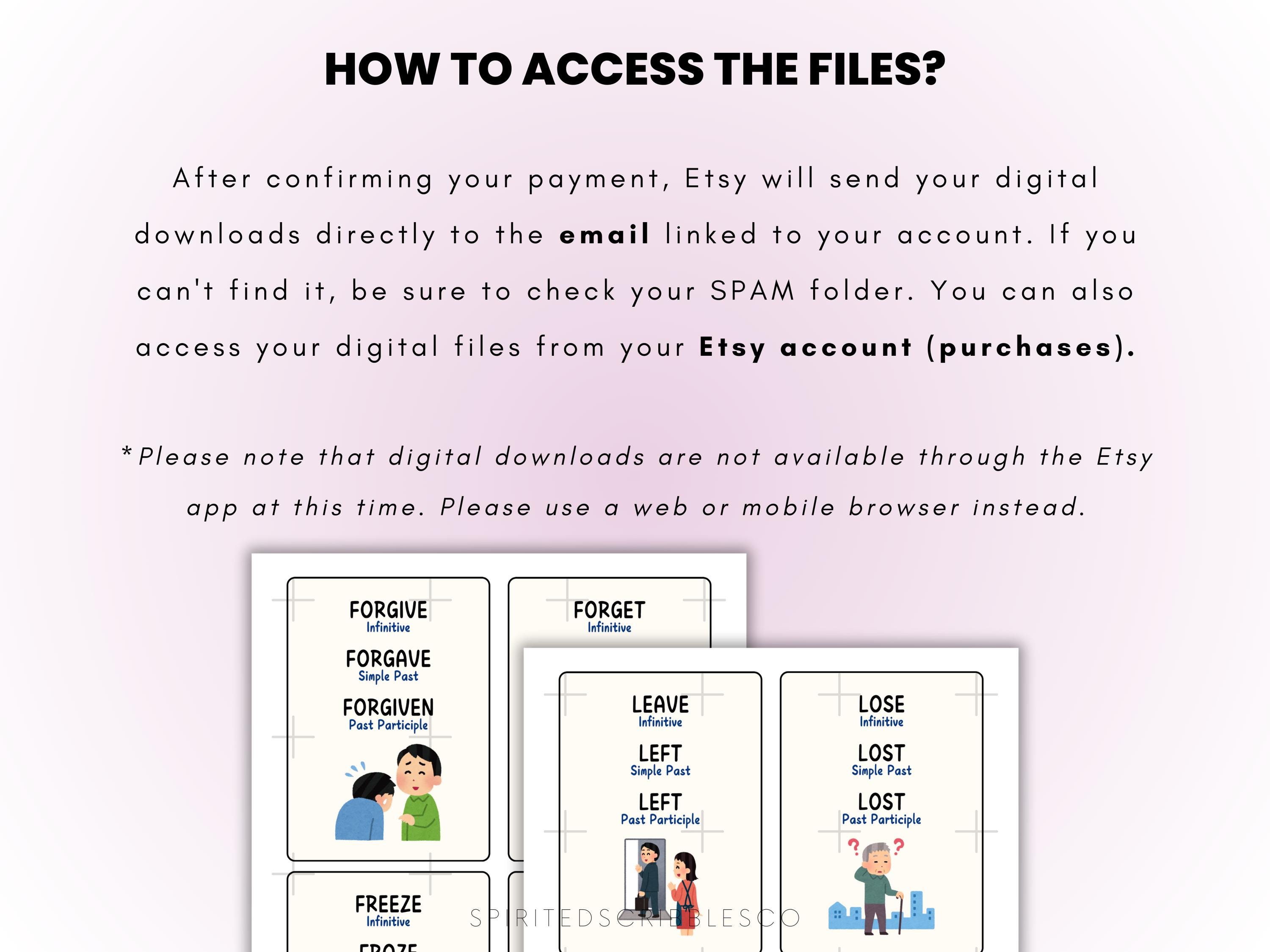 80 English Irregular Verbs Flashcards Printable Infinitive Simple Past ...