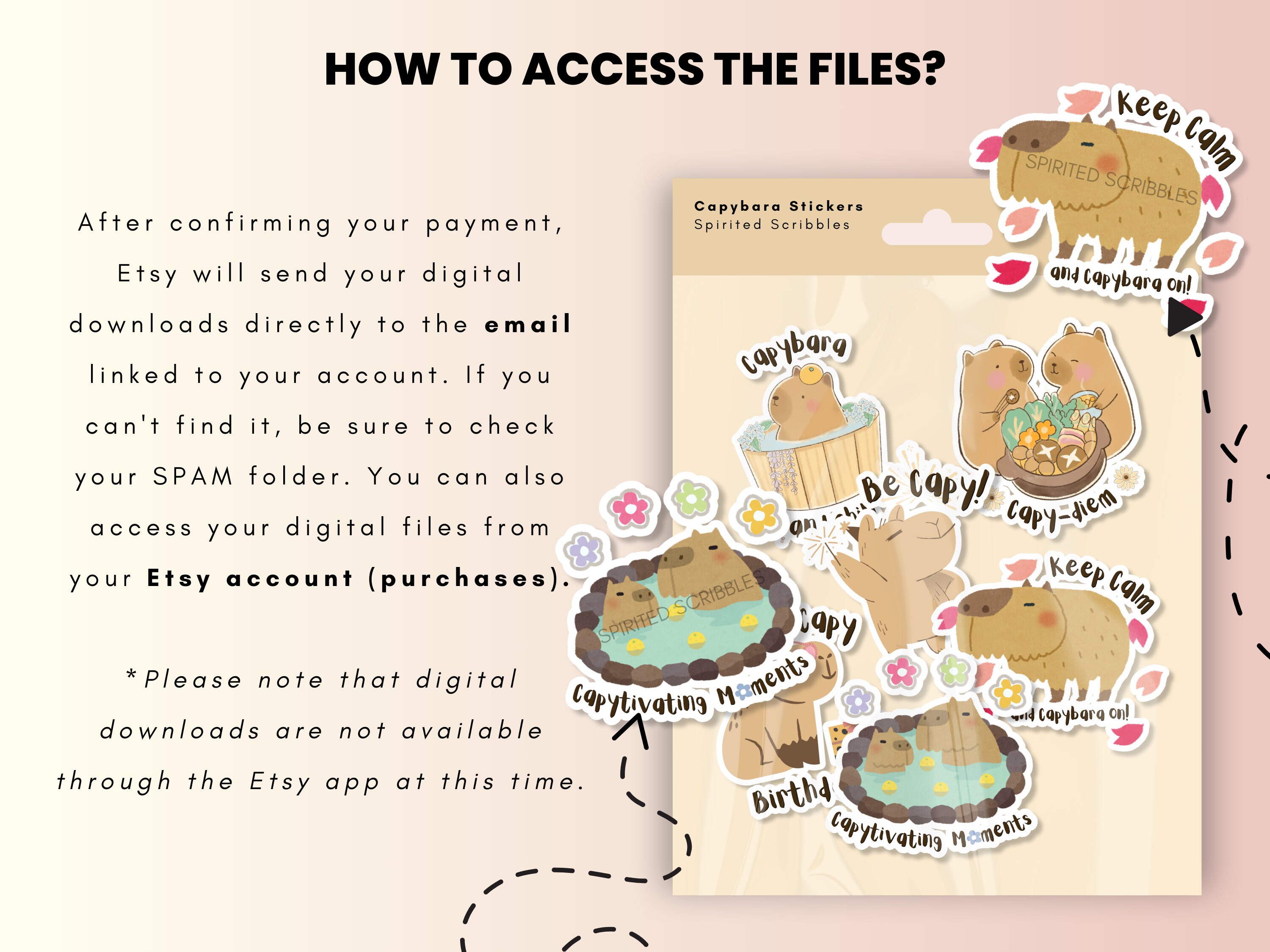 Capybara Sticker Set, Cute Animal Digital Stickers, Goodnotes, PNG ...