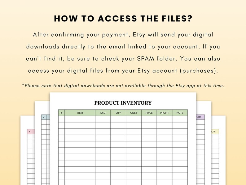 Product Inventory Tracker Printable Inventory Log Management Product ...