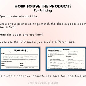 Printable Heds Card Hypermobile Ehlers-danlos Syndrome Awareness Cards ...