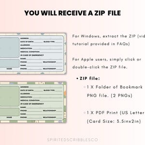 Kids Printable Emergency Card in Case of Emergency ICE Tag Contacts ...
