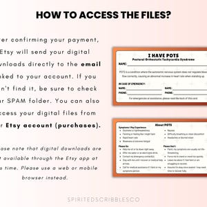 Printable POTS Card Postural Orthostatic Tachycardia Syndrome Awareness ...