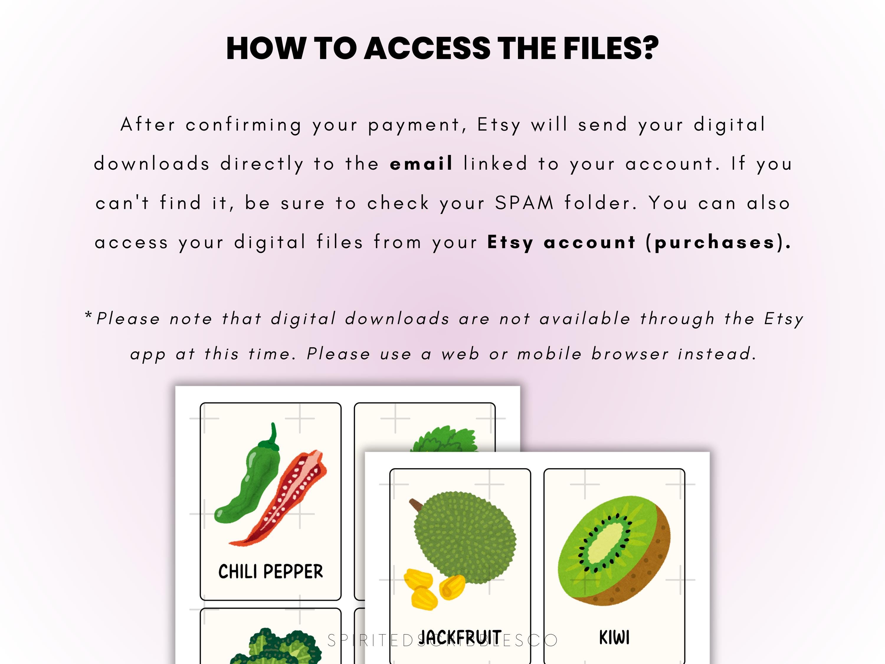 Fruits and Vegetables Flash Cards 110 Bundle Foods Illustration ...
