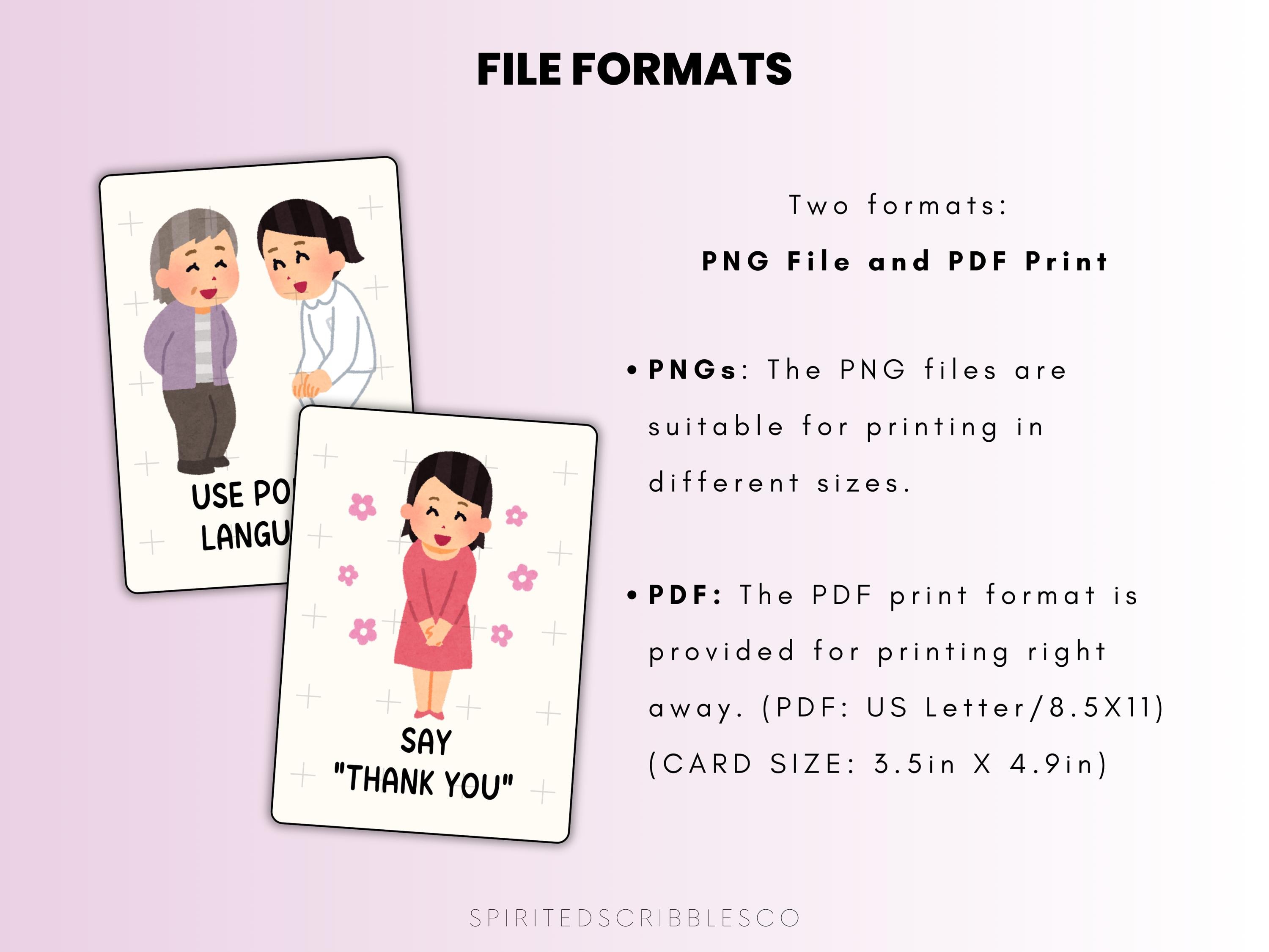 50 Good Manners Proper Etiquette Flashcards Image Behavior Greetings ...