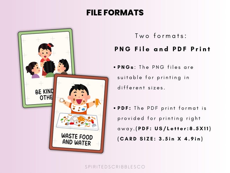 Kids Dos and Don'ts Flash Cards Printable Behavior Visual Cards Manners ...