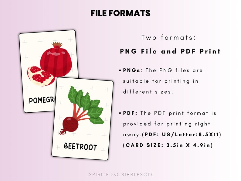 Fruits and Vegetables Flash Cards 110 Bundle Foods Illustration ...