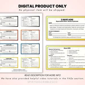 Printable Heds Card Hypermobile Ehlers-danlos Syndrome Awareness Cards ...