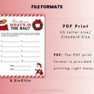Christmas What's in the Bag Printable Game With Instructions Santa's ...