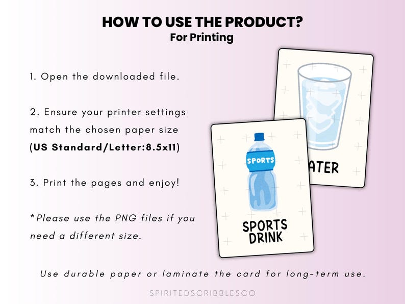 25 Beverages Flashcards Printable Drinks Flash Cards Food Picture Image ...