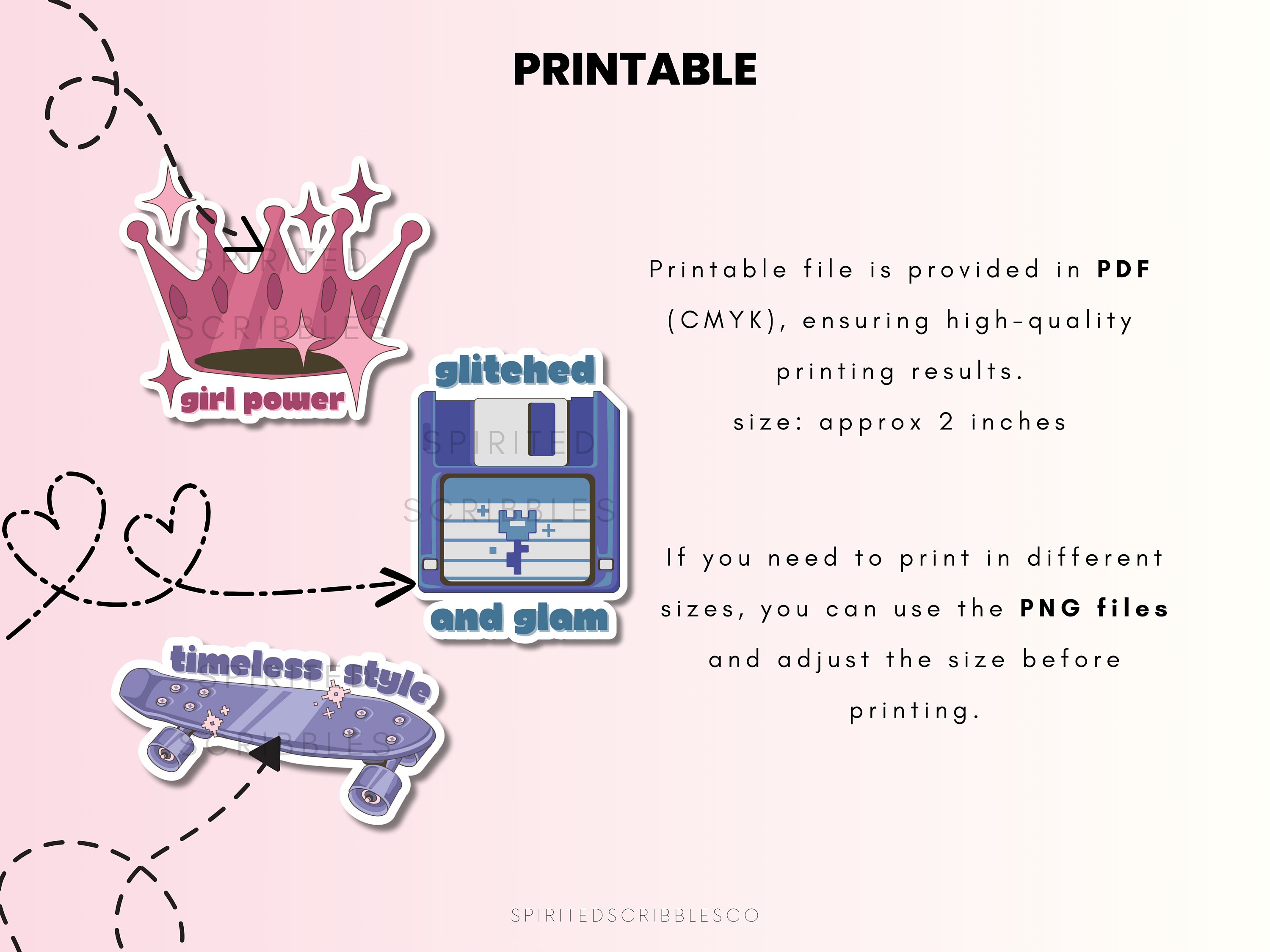 Y2K Stickers Digital & Printable Sticker Set 2000s Sticker, Pre-cropped ...