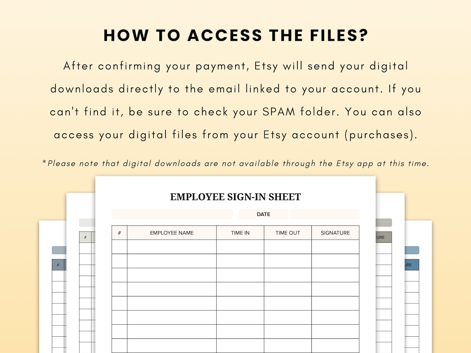 Employee Sign-in Sheet Printable Employee Time in Time Out Tracker ...