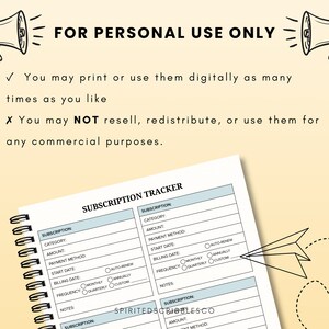 Subscription Tracker Printable Pastel Subscriptions Organizer Checklist ...