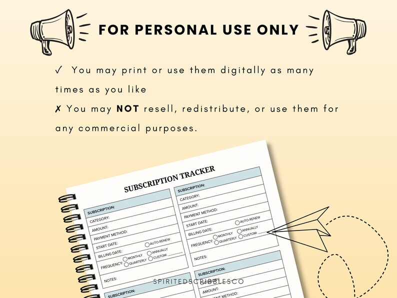 Subscription Tracker Printable Pastel Subscriptions Organizer Checklist ...
