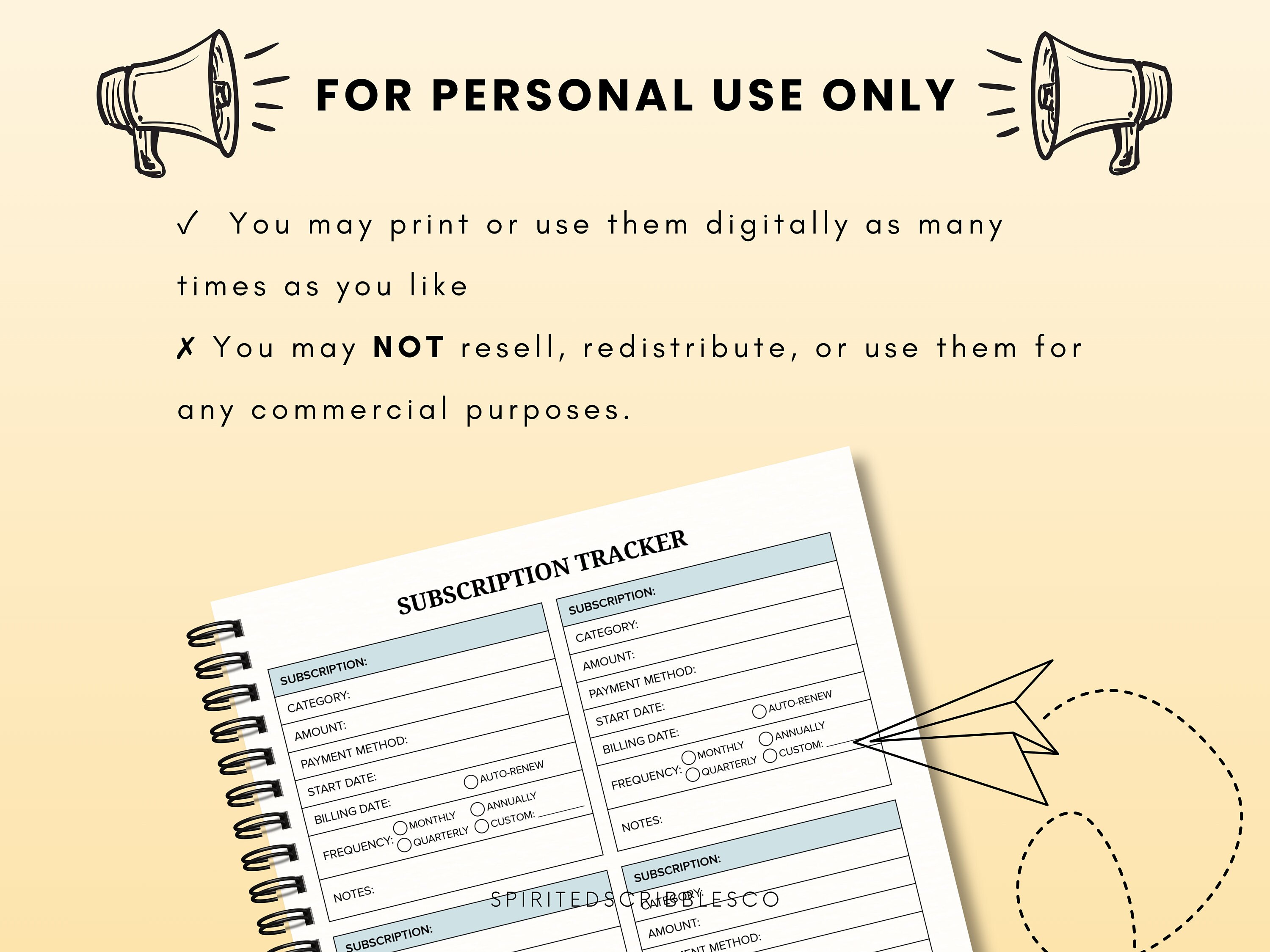Subscription Tracker Printable Pastel Subscriptions Organizer Checklist ...