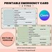 Printable Epilepsy Card Medical Alert Cards Epilepsy Seizure Awareness ...