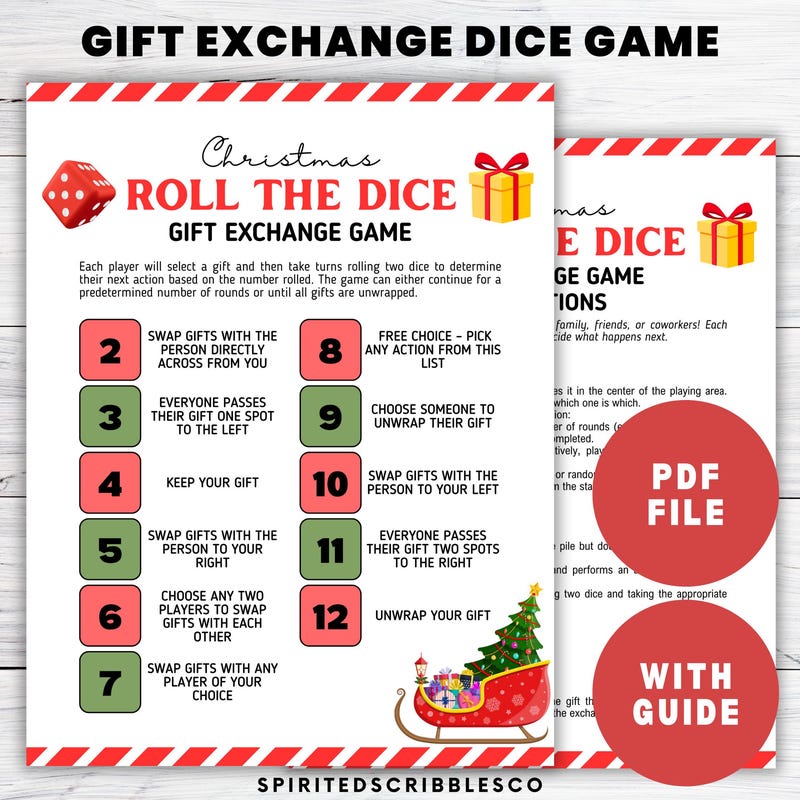Secret Santa Dice Game - Etsy
