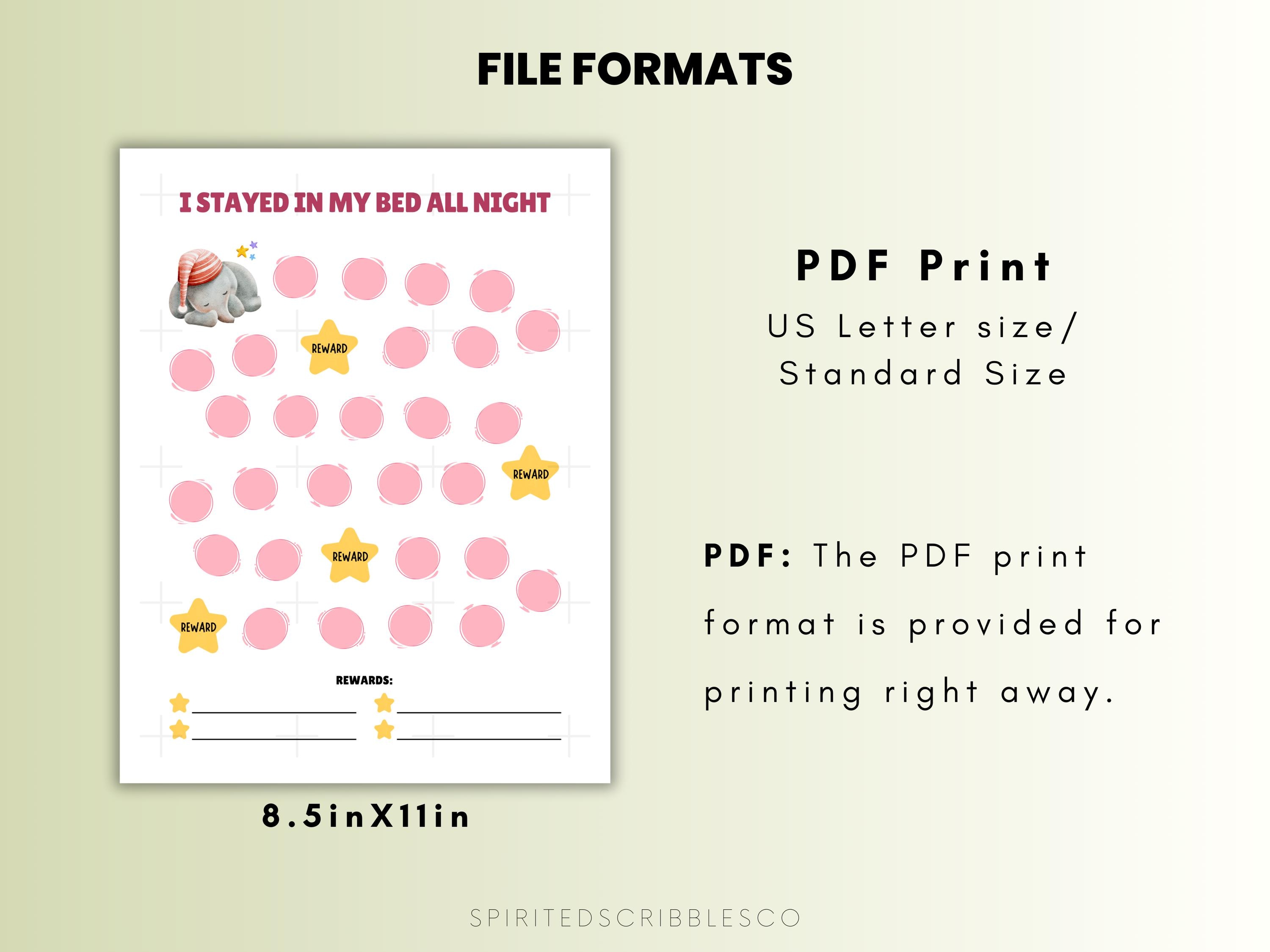 Printable Stay in Bed Reward Chart Monthly Kids Bed Time Sleeping Chart ...