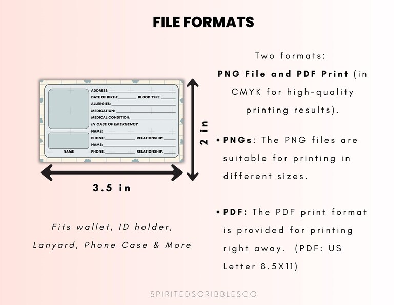 Kids Printable Emergency Card in Case of Emergency ICE Tag Contacts ...