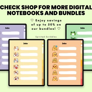 Frog Digital Notebook With Tabs & Covers Fully Hyperlinked, Kawaii ...