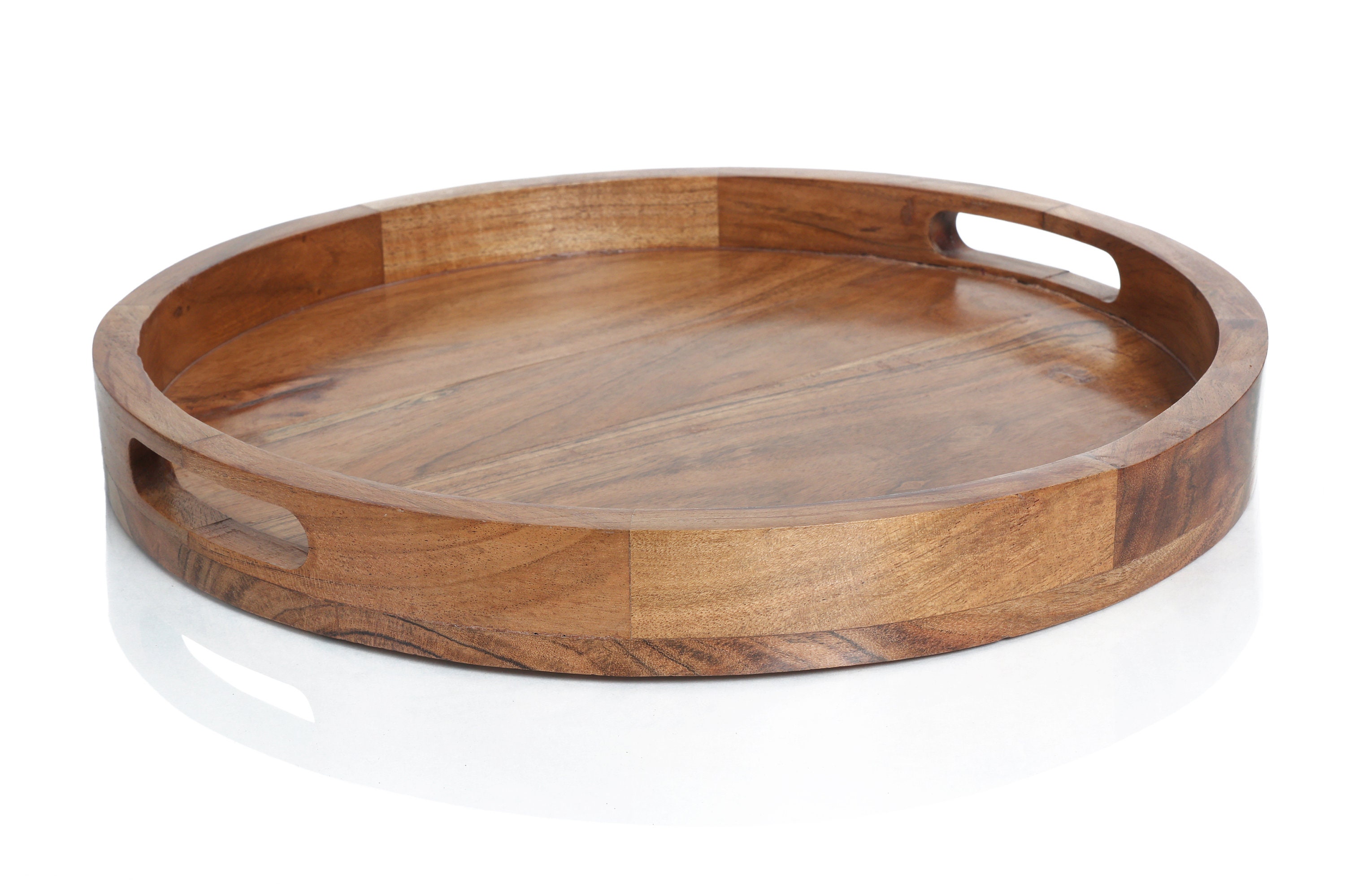 Wooden Round Serving Trays set of 2 - Etsy