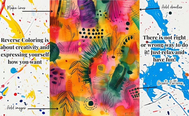 Beginner Reverse Abstract Coloring Pages Printable Backwards Coloring ...