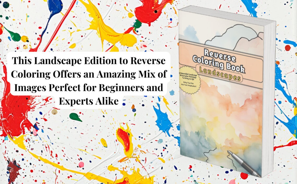 Beginner Reverse Coloring Pages Landscapes Printable Backwards Coloring ...