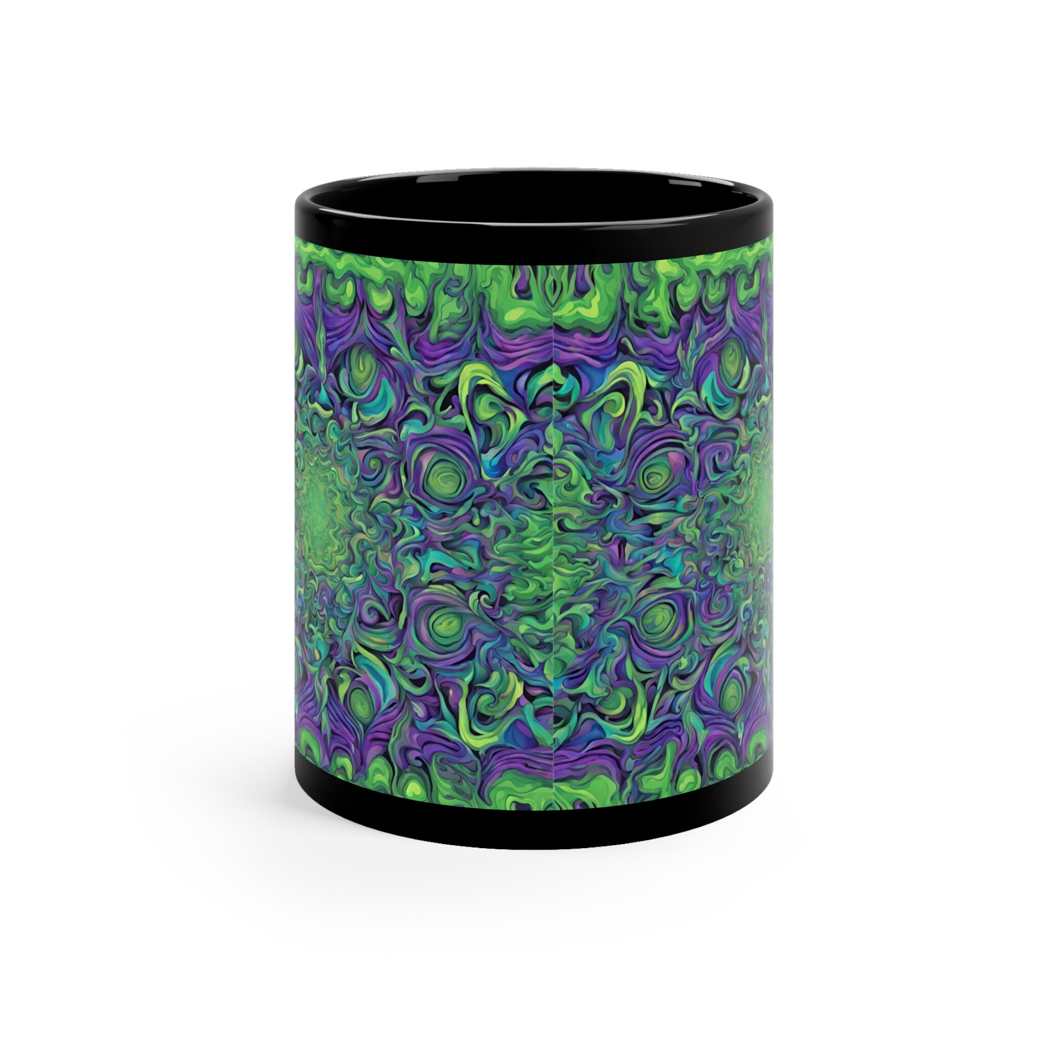 Psychedelic Sade Green Blue Purple 11oz Black Mug - Etsy