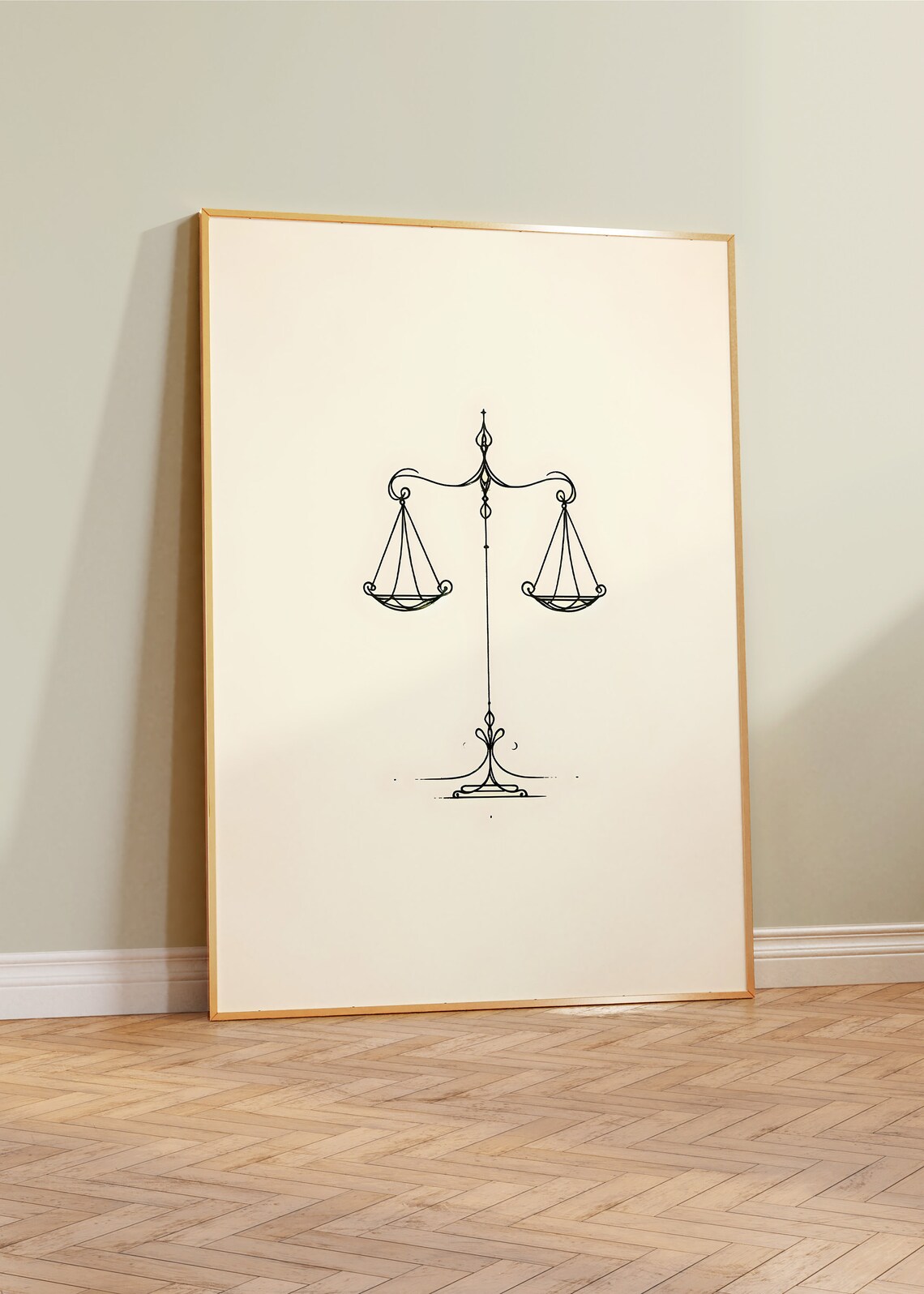 Classic Scales of Justice Line Art | Elegant Legal Print | Minimalist ...