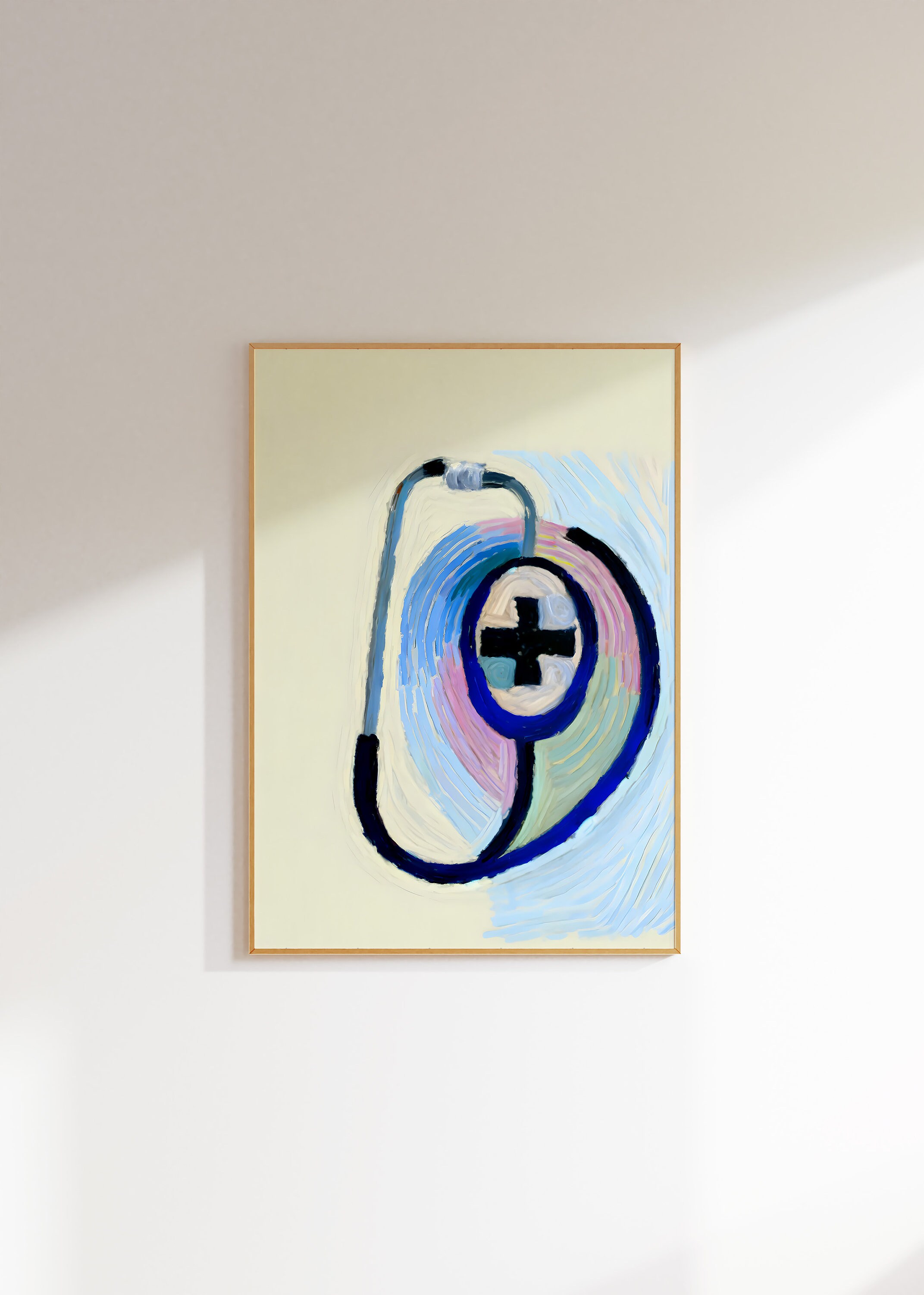 Expressionist Stethoscope Art Print - Abstract Medical Tool Canvas ...