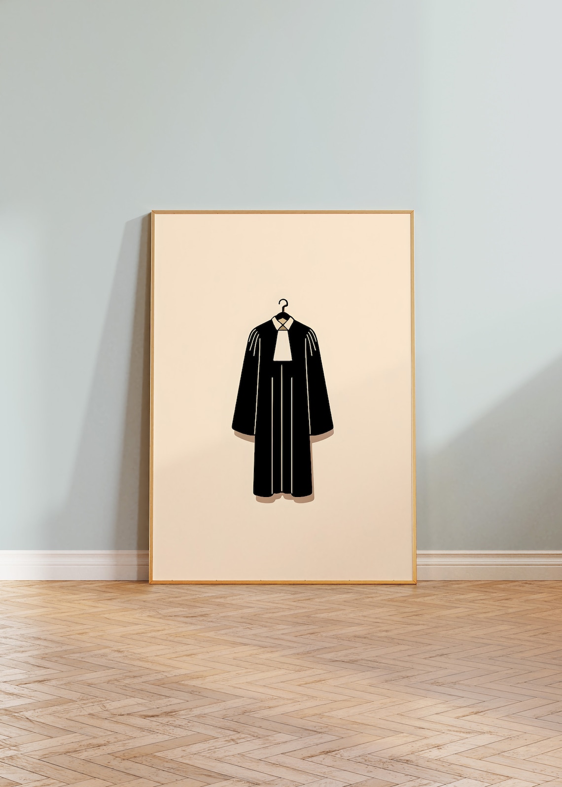 Lawyer Robe Art Print, Minimalist Attorney Wall Decor, Legal ...