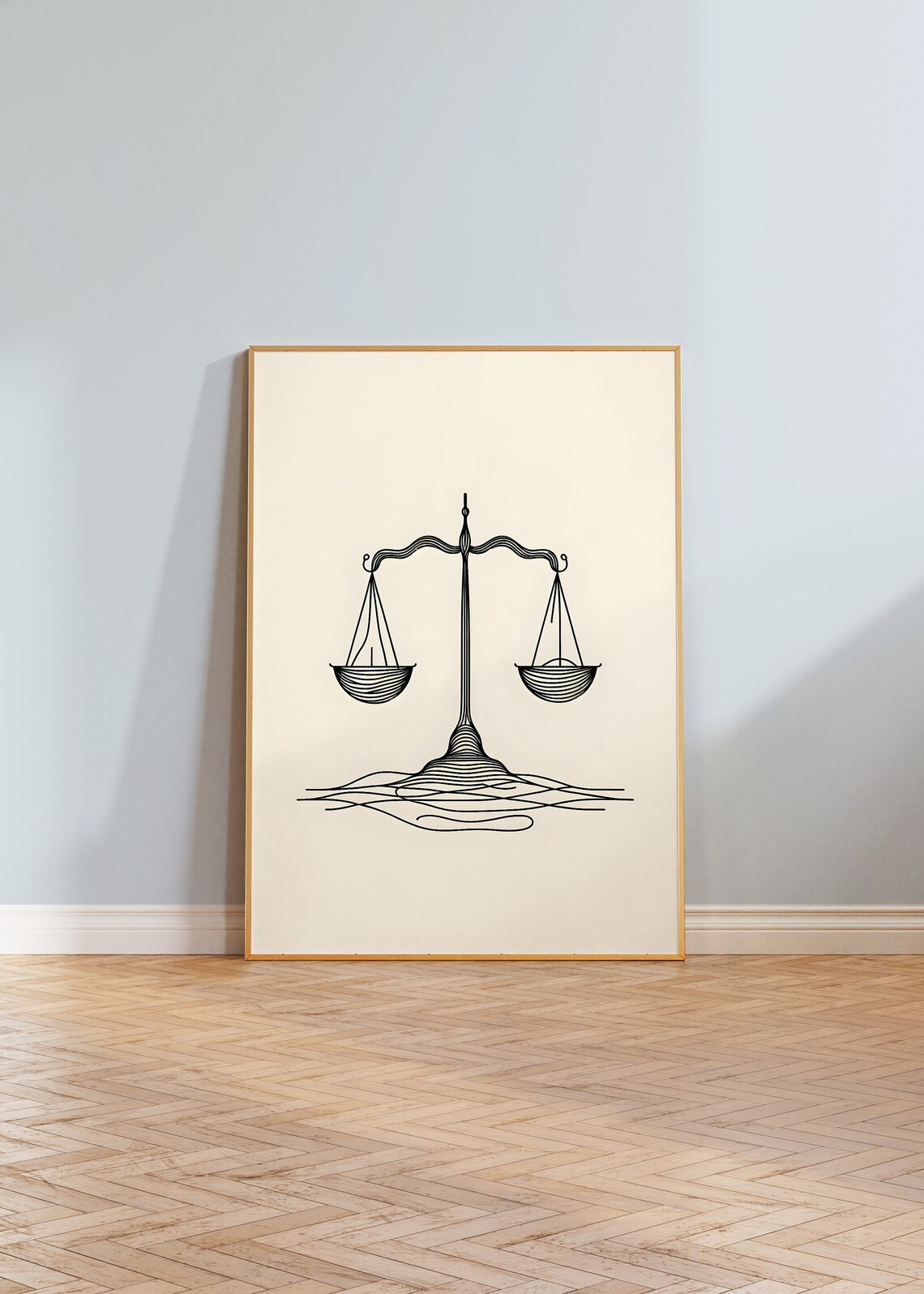 Minimalist Scales of Justice Line Art - Modern Law Office Decor Print ...