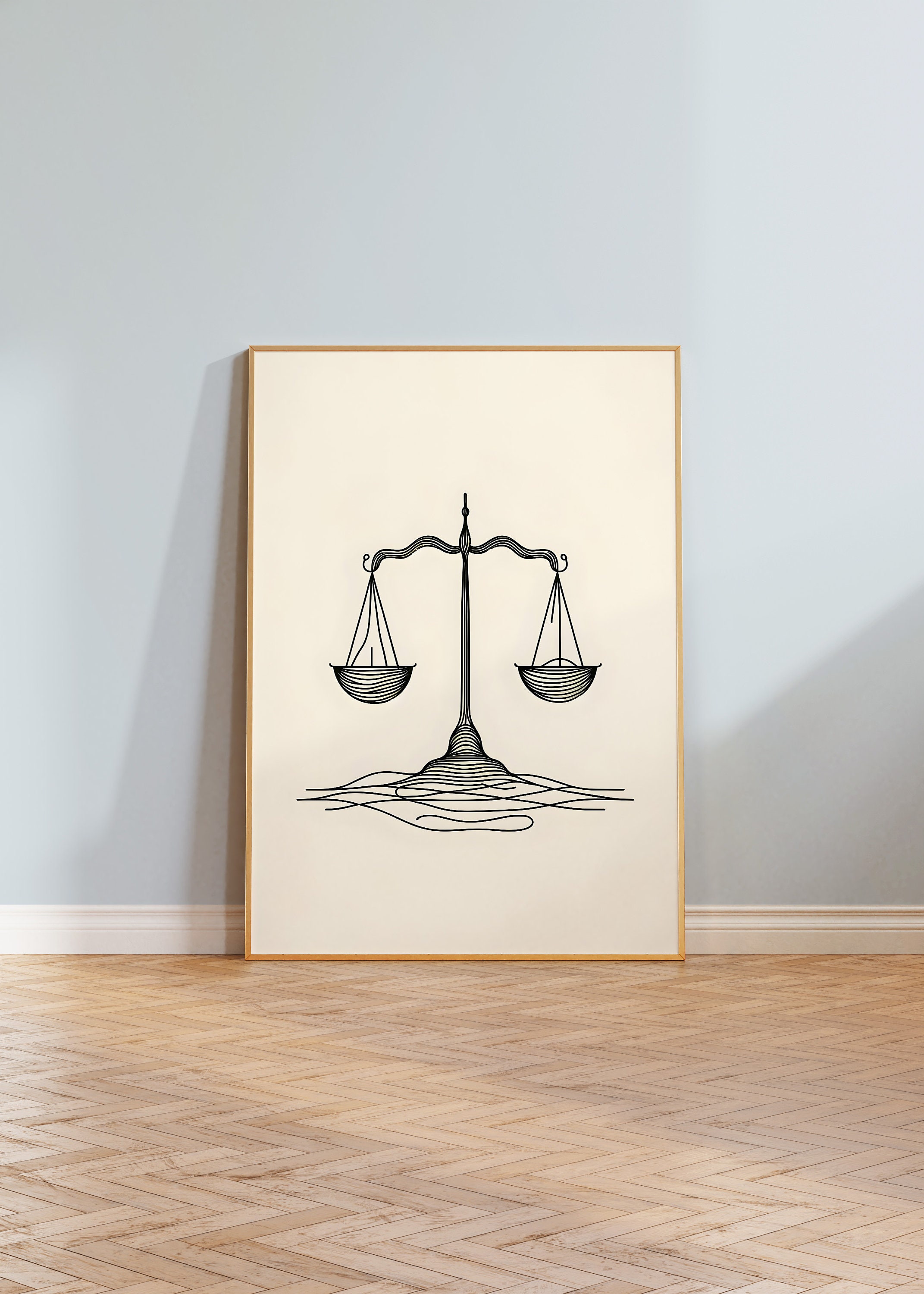 Minimalist Scales of Justice Line Art - Modern Law Office Decor Print ...