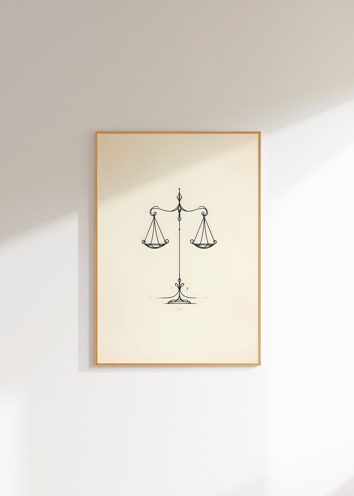 Classic Scales of Justice Line Art | Elegant Legal Print | Minimalist ...