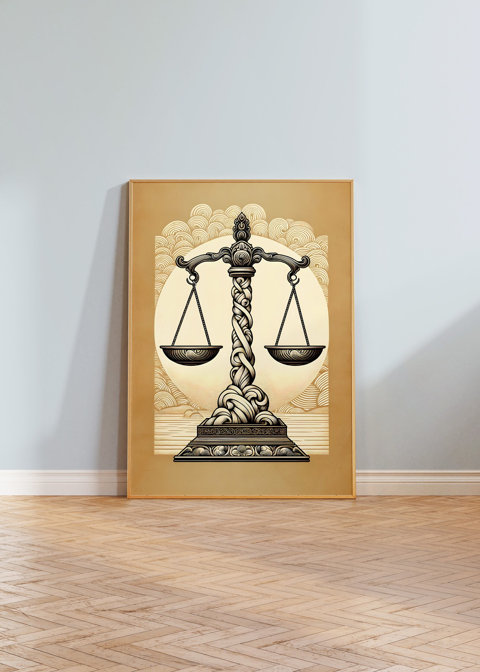Justice Scale Art - Aesthetic Legal Decor - Scales of Justice Poster ...