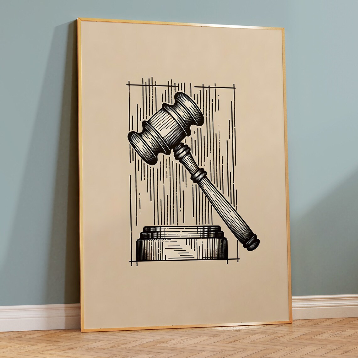 Classic Judge's Gavel Art Print - Symbol of Justice Wall Art - Legal ...