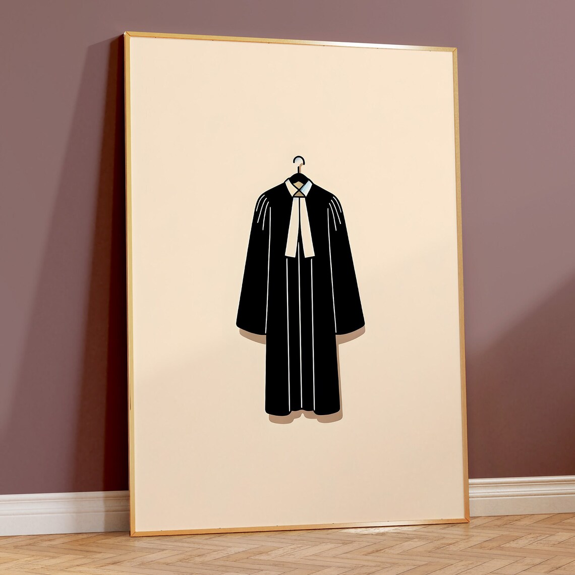 Lawyer Robe Art Print, Minimalist Attorney Wall Decor, Legal ...