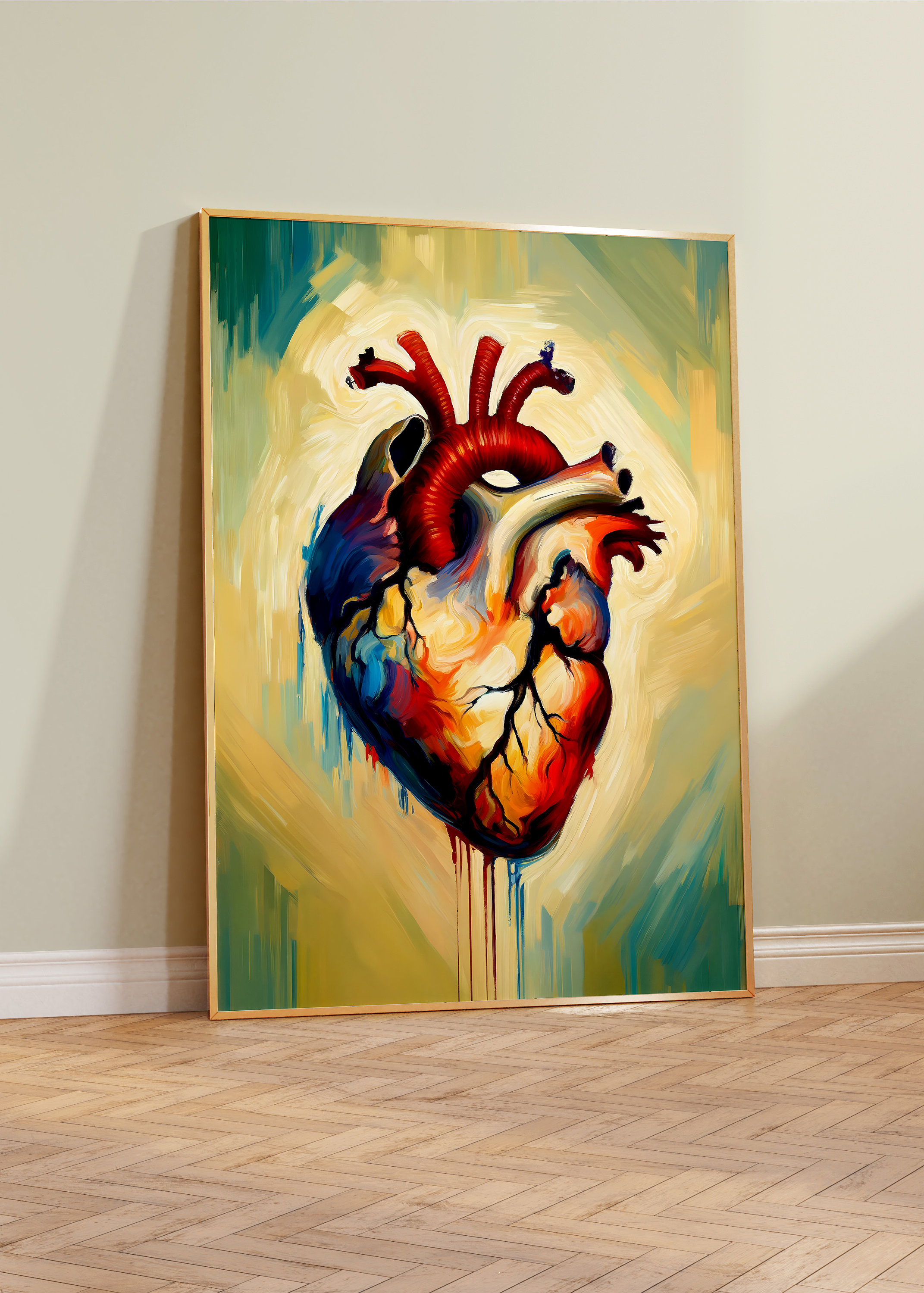 Expressionist Human Heart Art Print - Vibrant Anatomical Painting ...