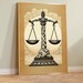 Justice Scale Art - Aesthetic Legal Decor - Scales of Justice Poster ...