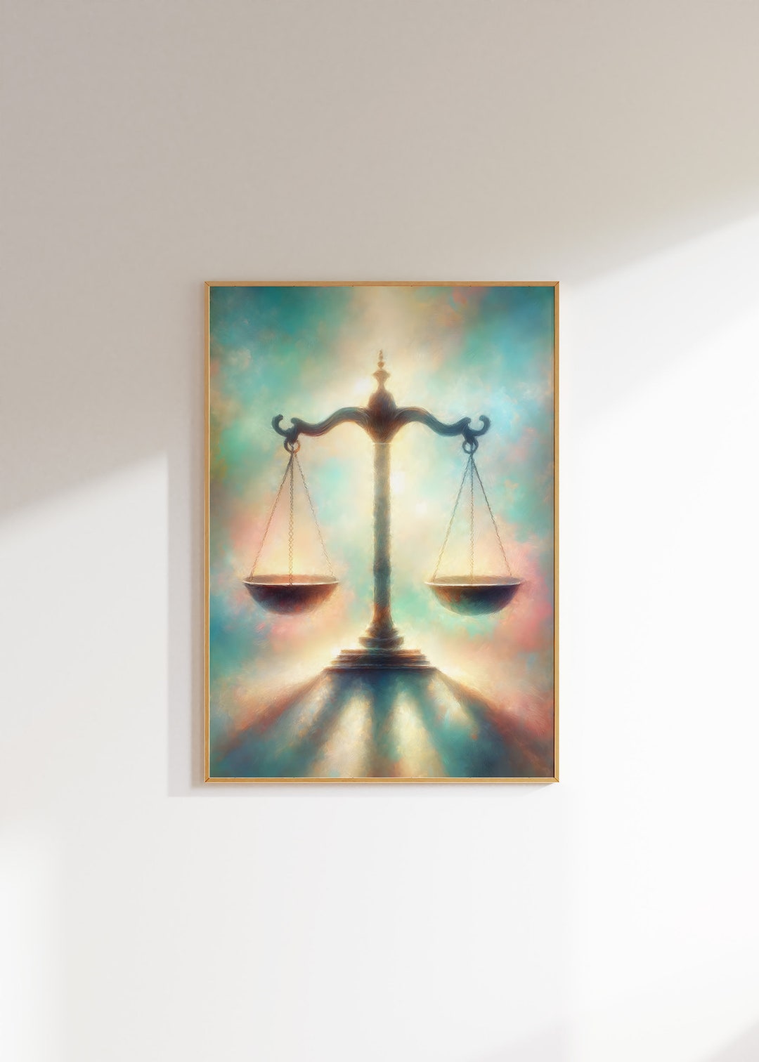 Pastel Impressionist Scales of Justice Art - Ethereal Balance Painting ...
