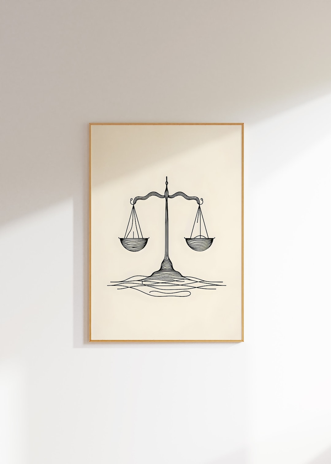 Minimalist Scales of Justice Line Art - Modern Law Office Decor Print ...