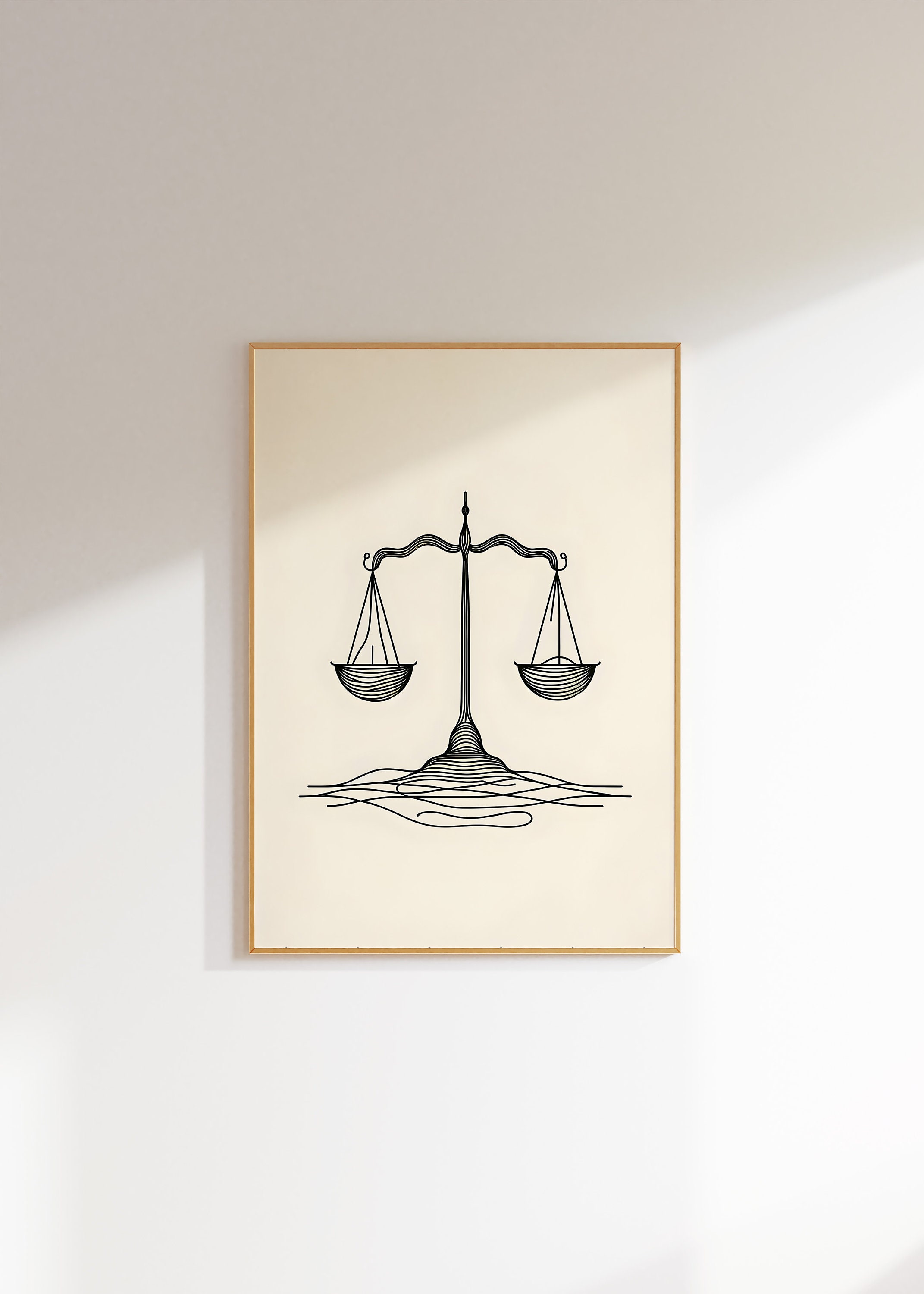 Minimalist Scales of Justice Line Art - Modern Law Office Decor Print ...