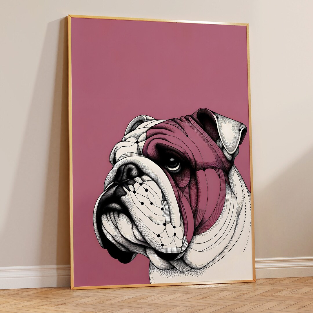 Modern Bulldog Art Bulldog Print Bulldog Illustration Pet - Etsy